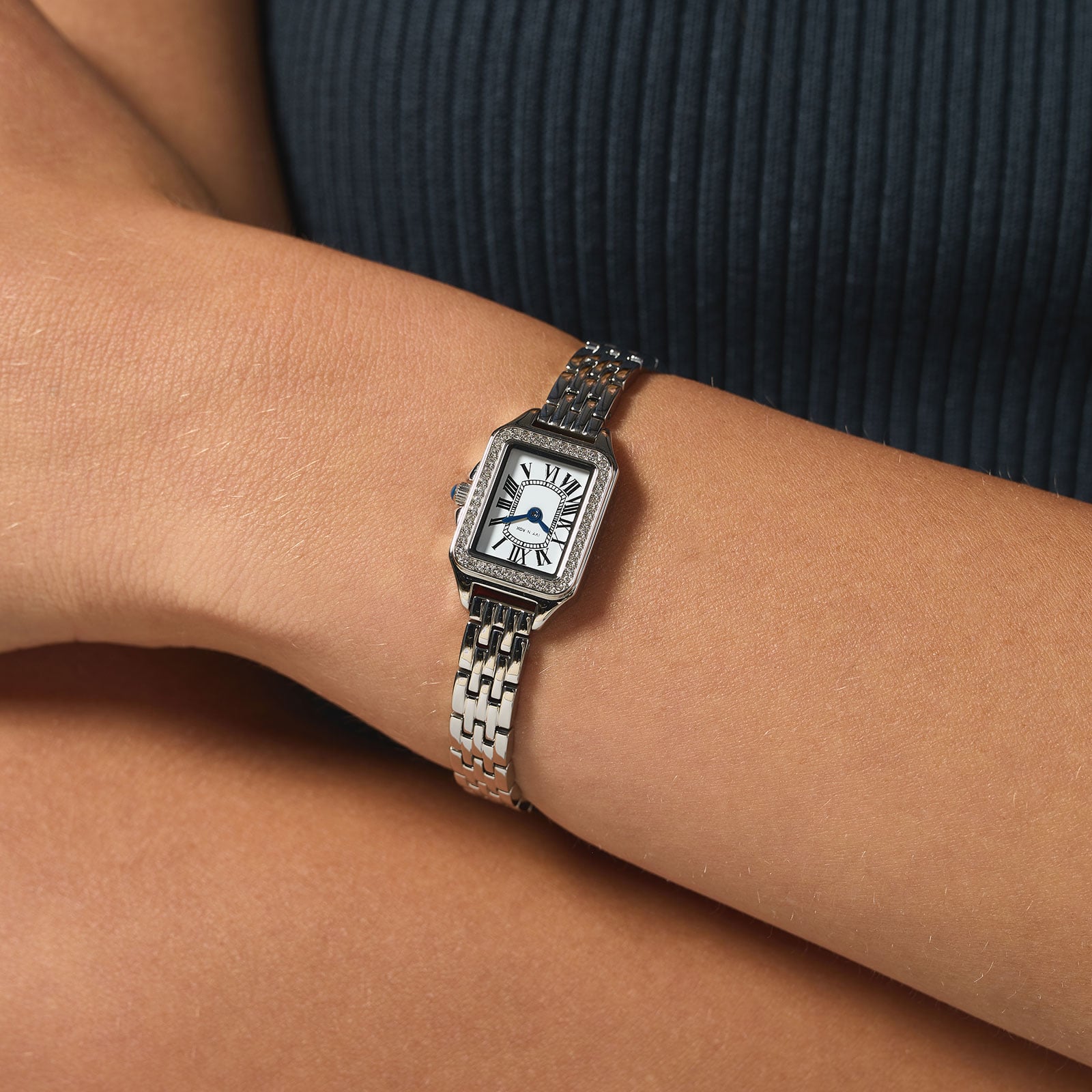 Ivy N Rox Chic damklocka - rektangulär, silver, 16x27 mm