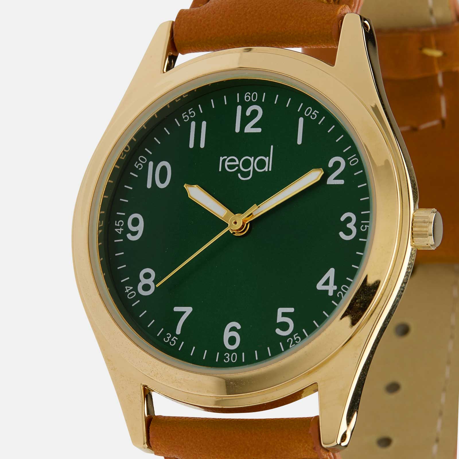 Regal Classic line - brunt band, guldton/grön, 36mm