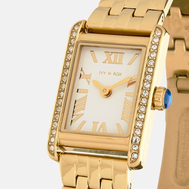 Ivy n Rox Bliss klockset dam - rektangulär, guld, 19x28 mm